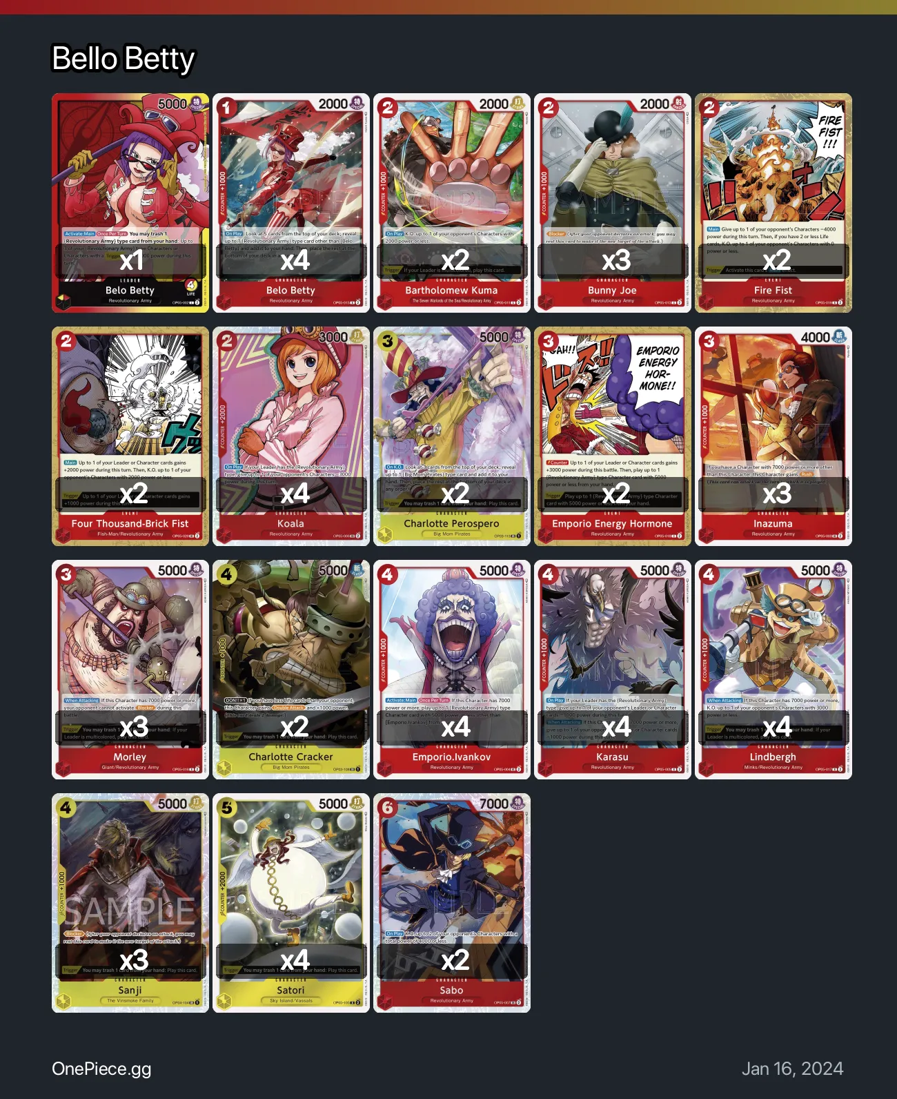 Bello Betty One Piece Card Game Deck • Onepiecegg